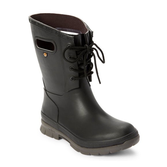 Bogs | Shoes | Nwt Bogs Black Amelia Laceup Tall Rain Boots Womens Size ...